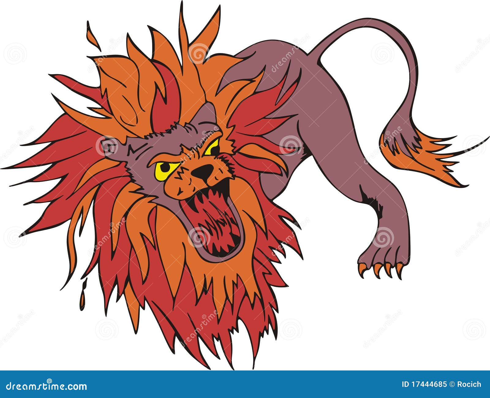 Mad Lion Cartoon Vector | CartoonDealer.com #17444685