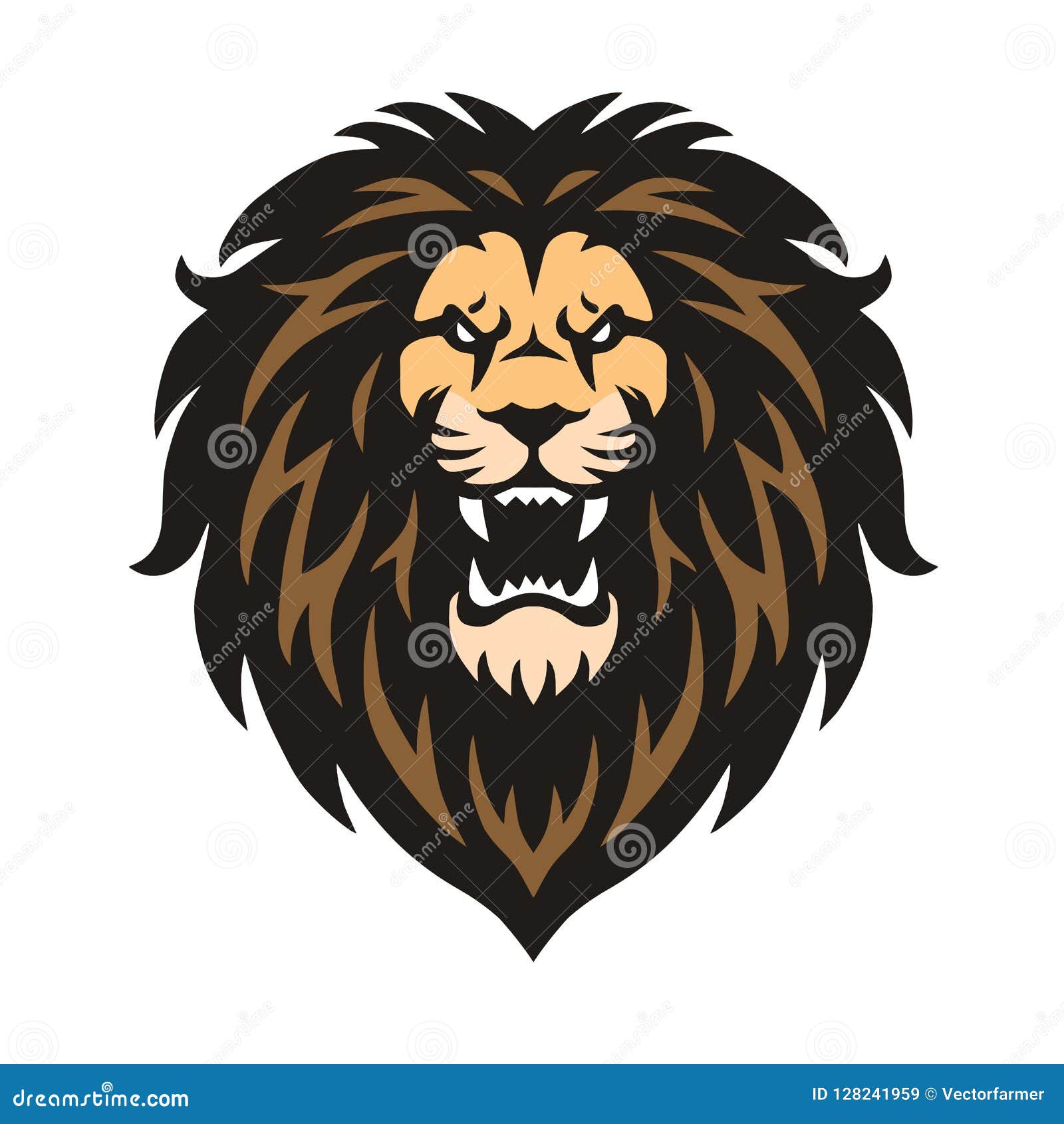 Mad Lion Vector stock vector. Illustration of angry - 128241959