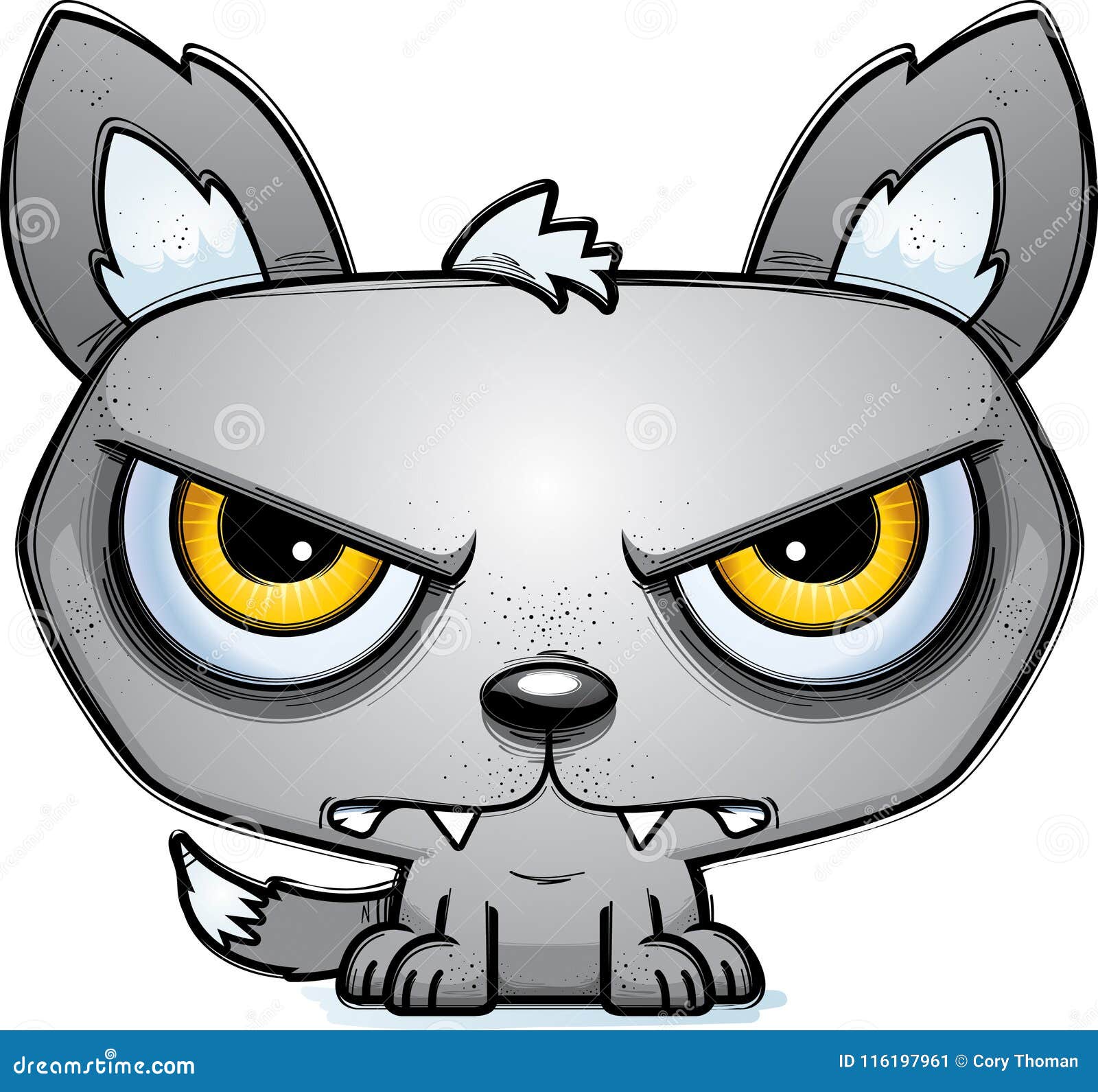 Mad Little Cartoon Wolf stock vector. Illustration of clip - 116197961