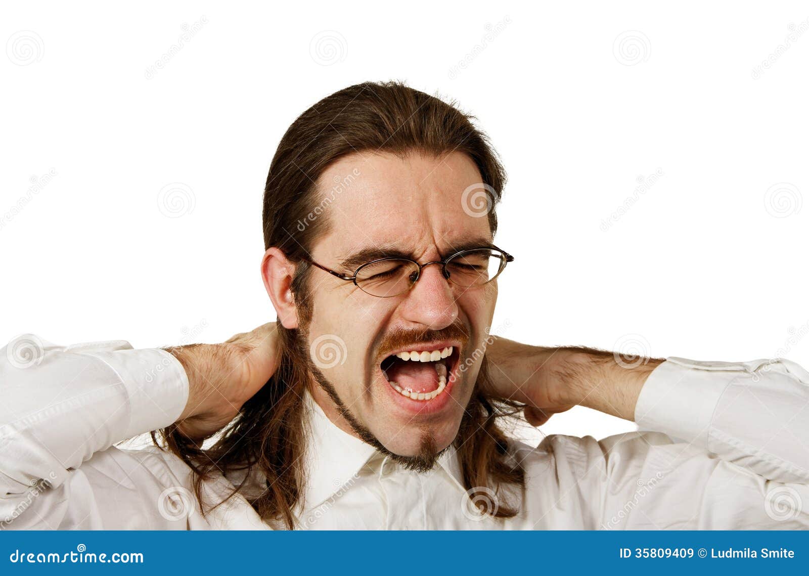 Mad man. stock image. Image of angry, head, dismal, hair - 35809409