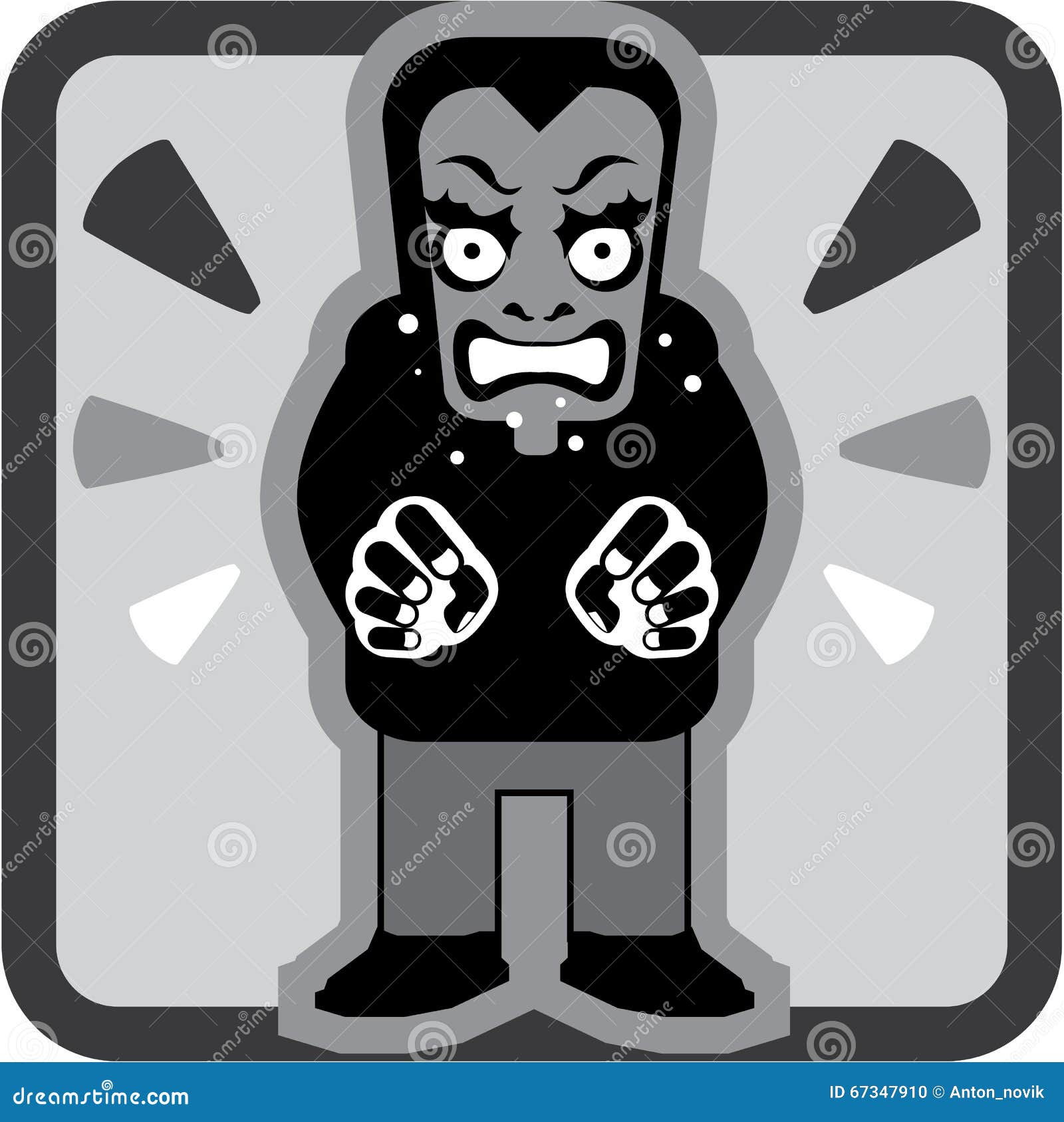 Mad man icon stock vector. Illustration of grimace, anger - 67347910