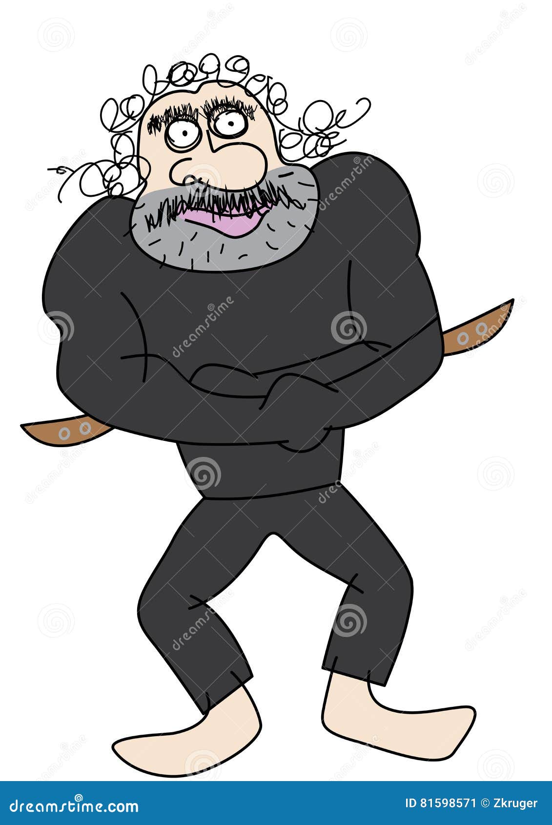Mad Man In A Straitjacket Cartoon Vector | CartoonDealer.com #81598571