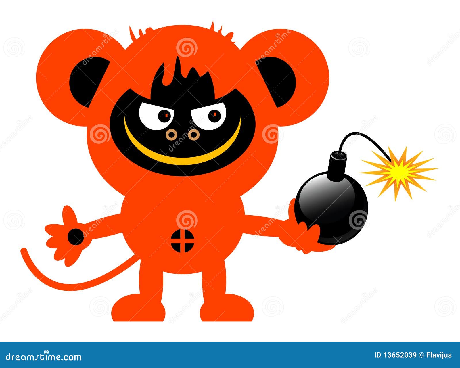 Mad monkey stock vector. Illustration of smile, present - 13652039
