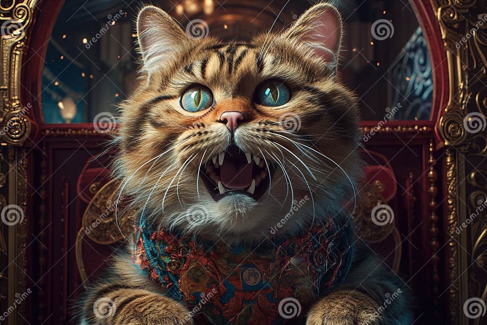 Mad Muppet Cat Illustration Generative Ai Stock Illustration ...