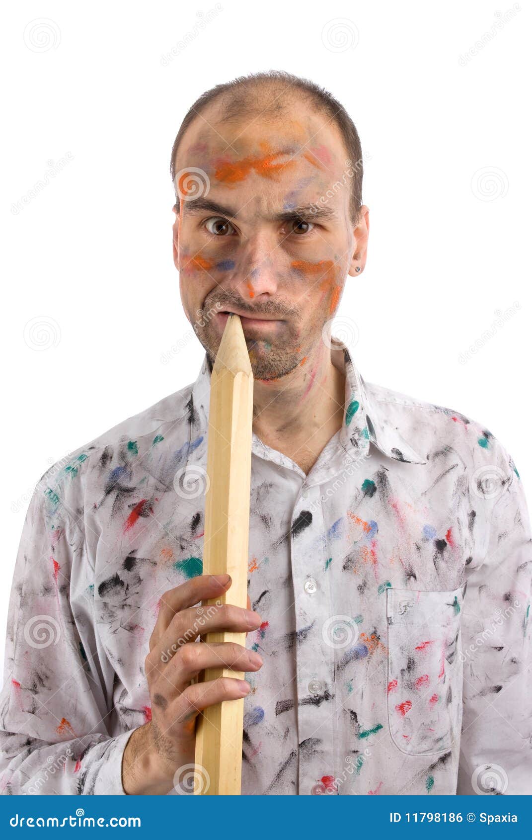 Mad painter stock photo. Image of male, serious, color - 11798186