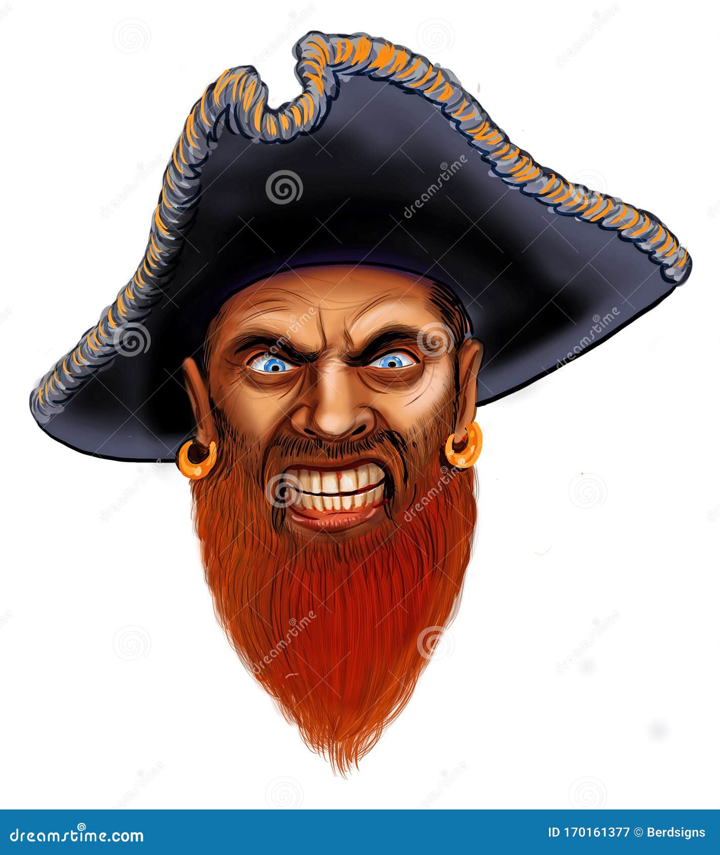 Mad pirate stock illustrationer. Illustration av artistically - 170161377
