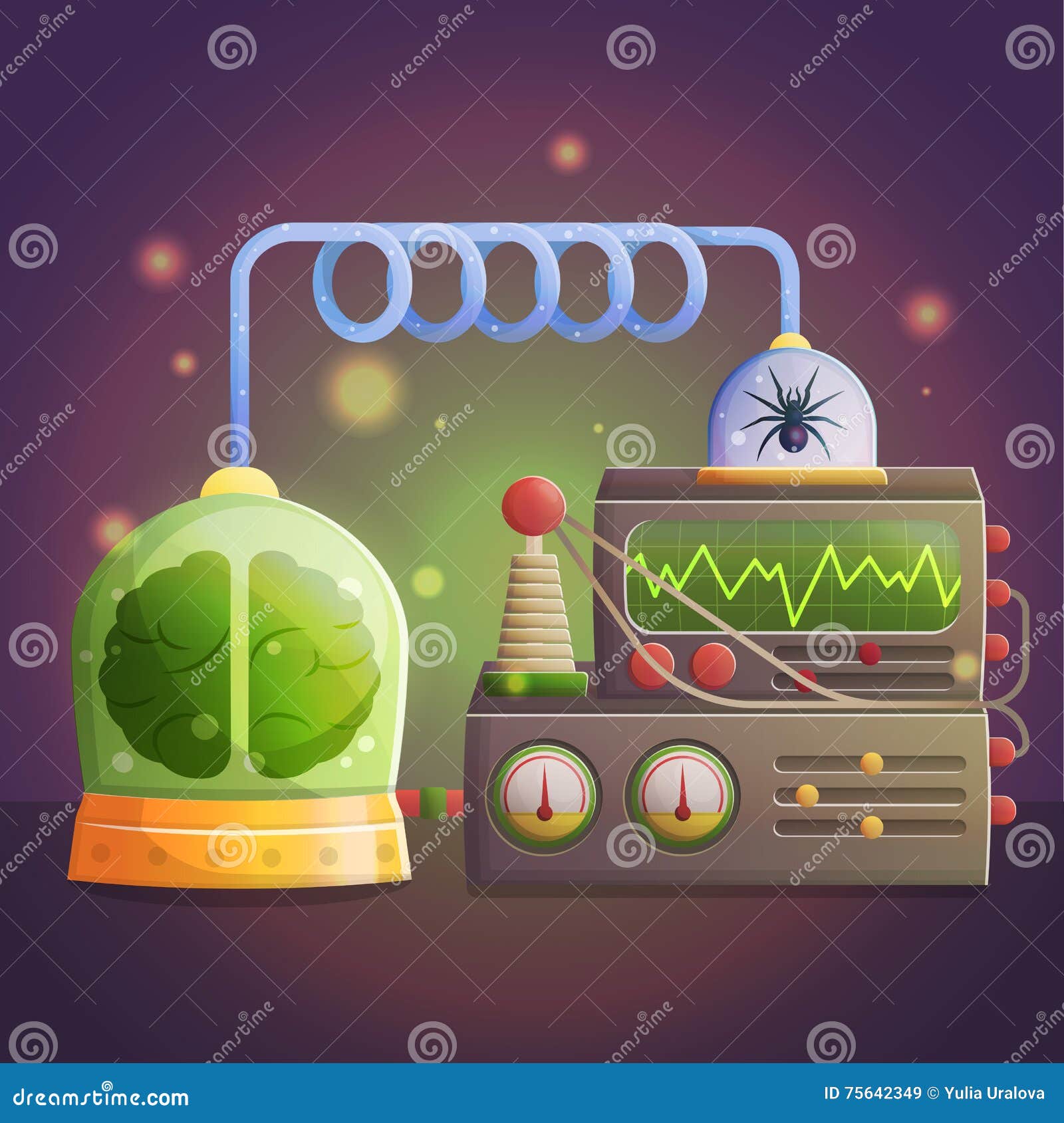Mad Professor Laboratory Items For Game Design Cartoon Vector ...