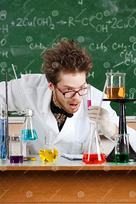 Mad Professor is Shocked with the Result of Tests Stock Image - Image ...