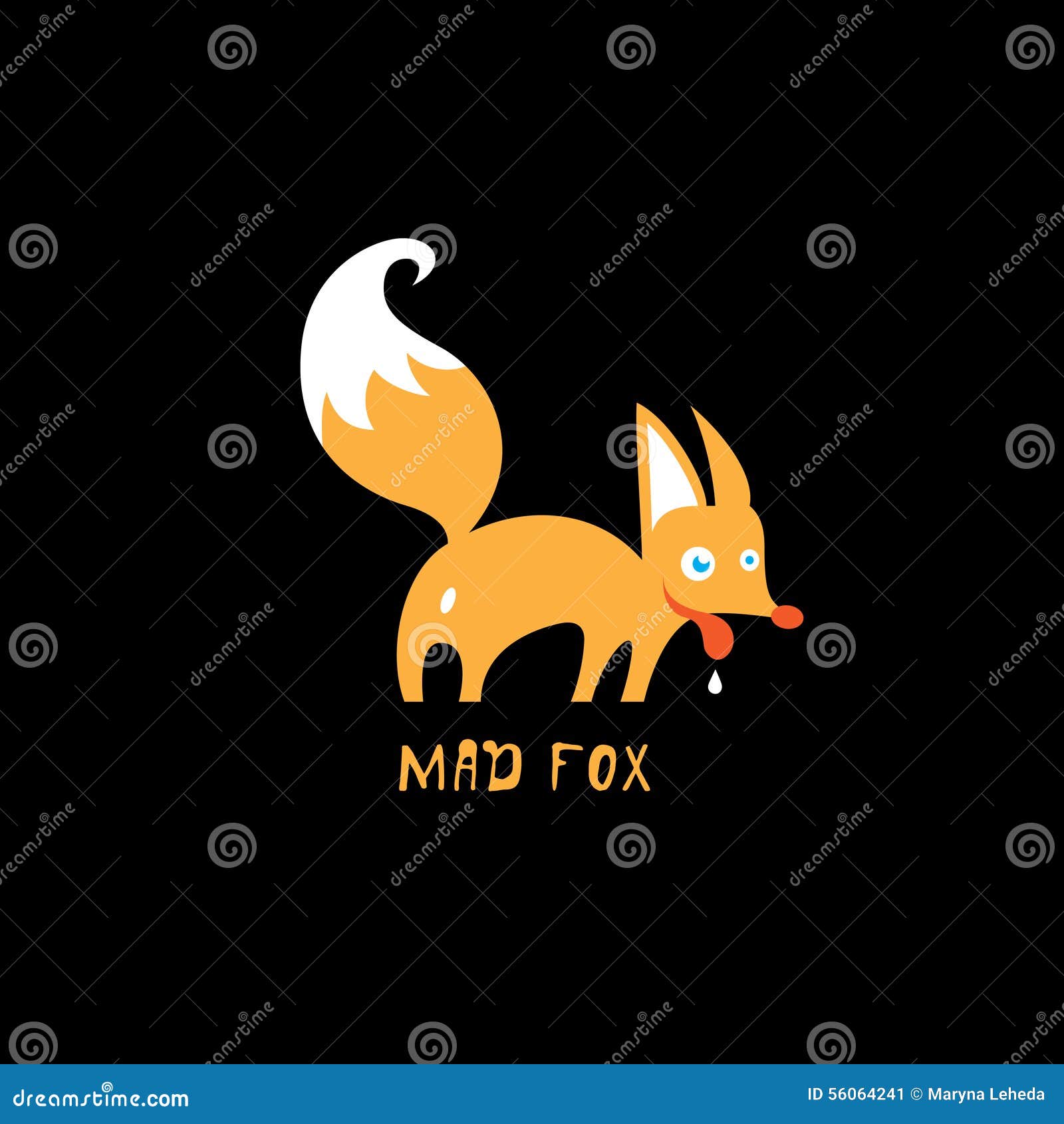 Mad red fox logo stock vector. Illustration of crazy - 56064241