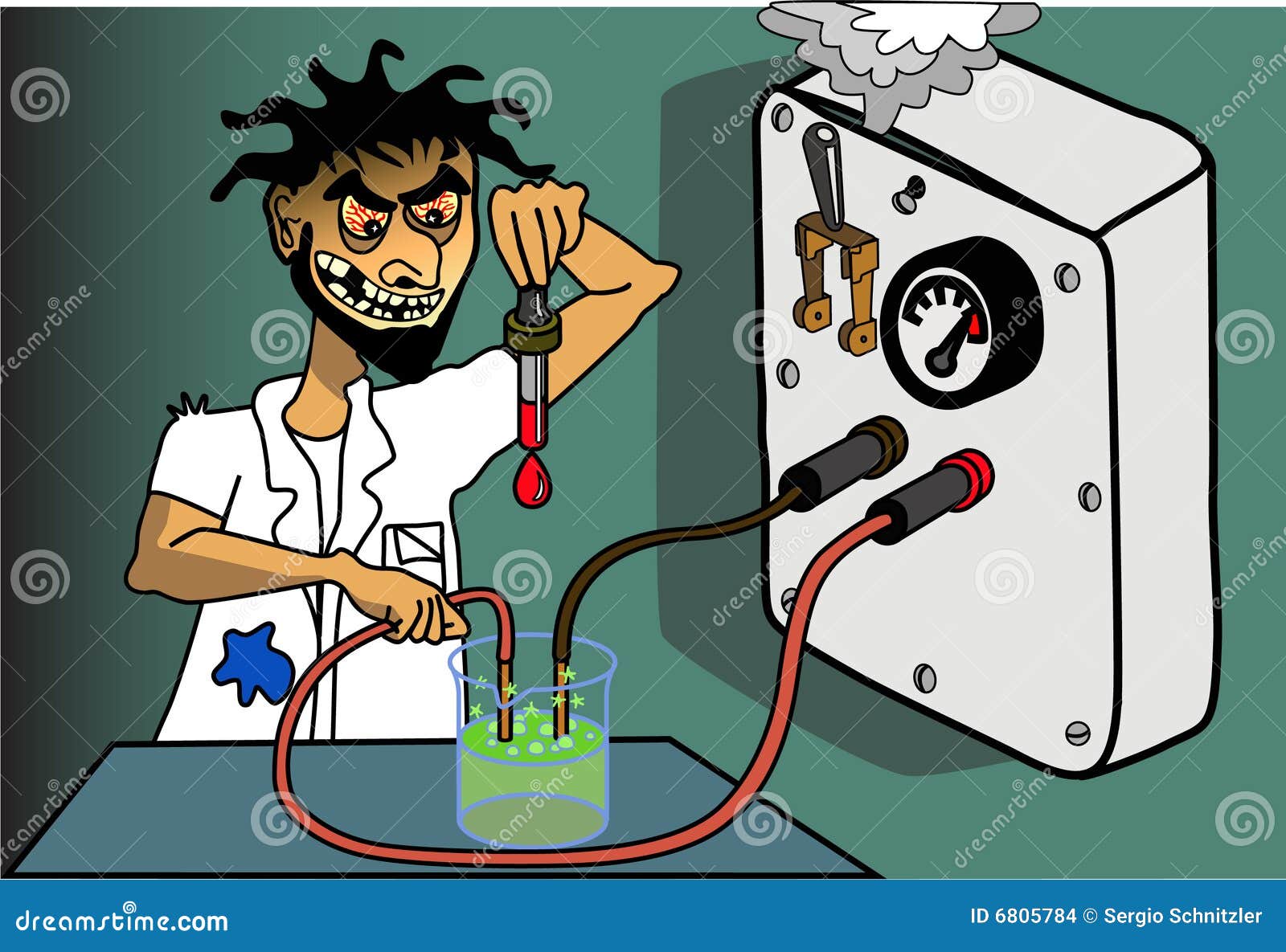 Mad scientist stock vector. Illustration of mind, freak - 6805784