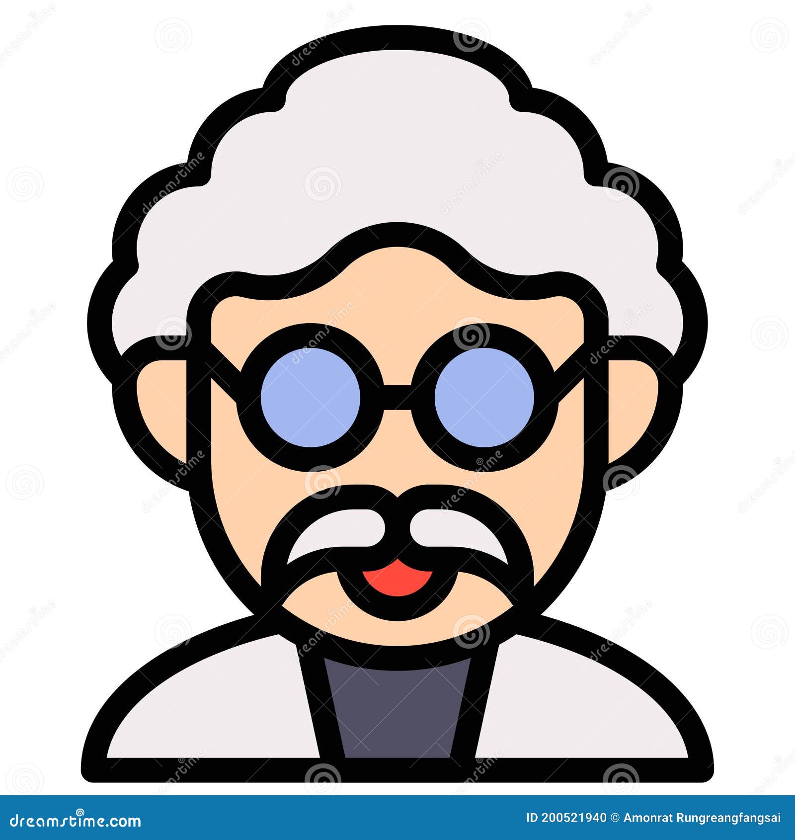 Mad Scientist Avatar, Halloween Costume Vector Illustration Stock ...