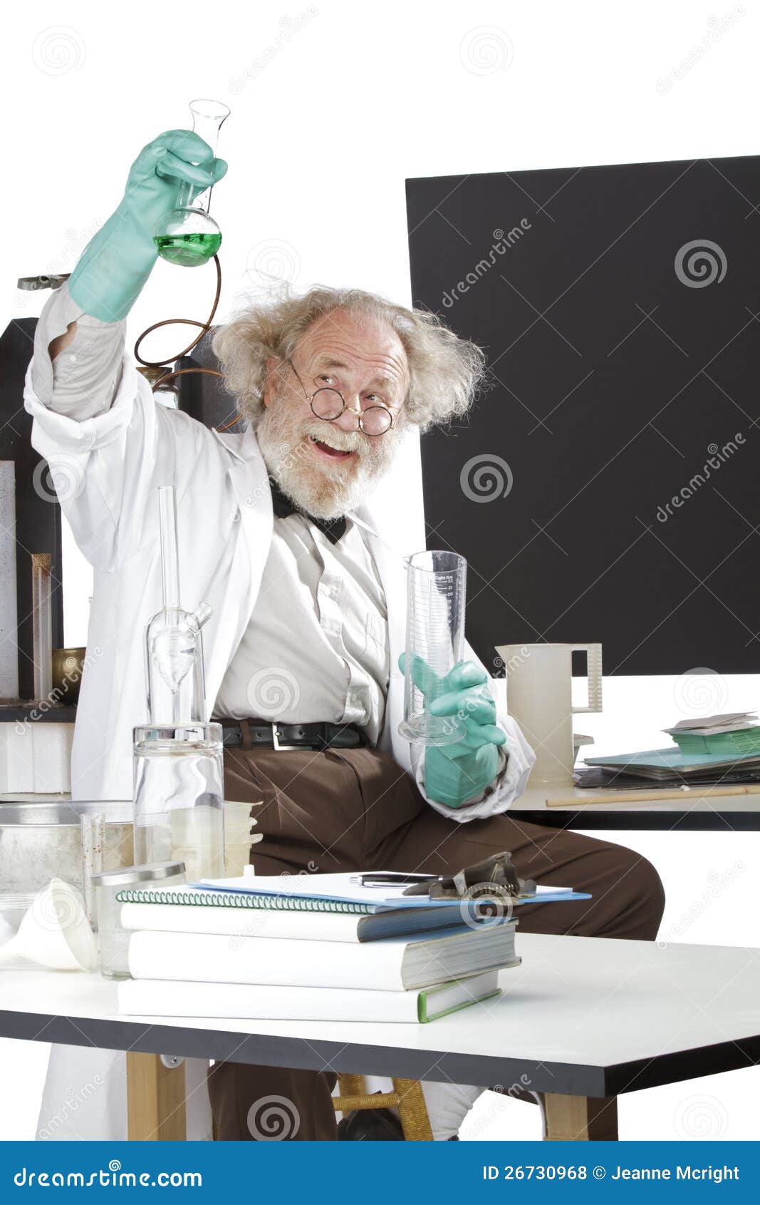 Mad Scientist Conducts Chemistry Experiment Stock Photo - Image of ...