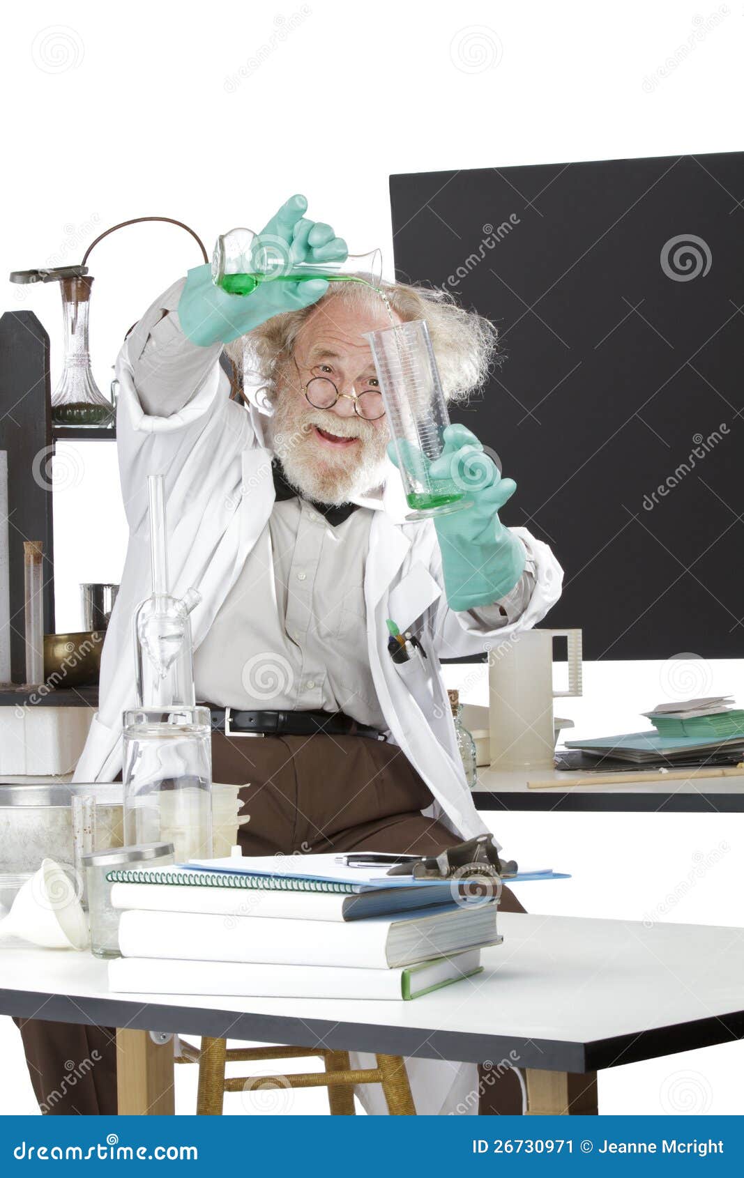 Mad Scientist Conducts Chemistry Experiment Stock Image - Image of ...