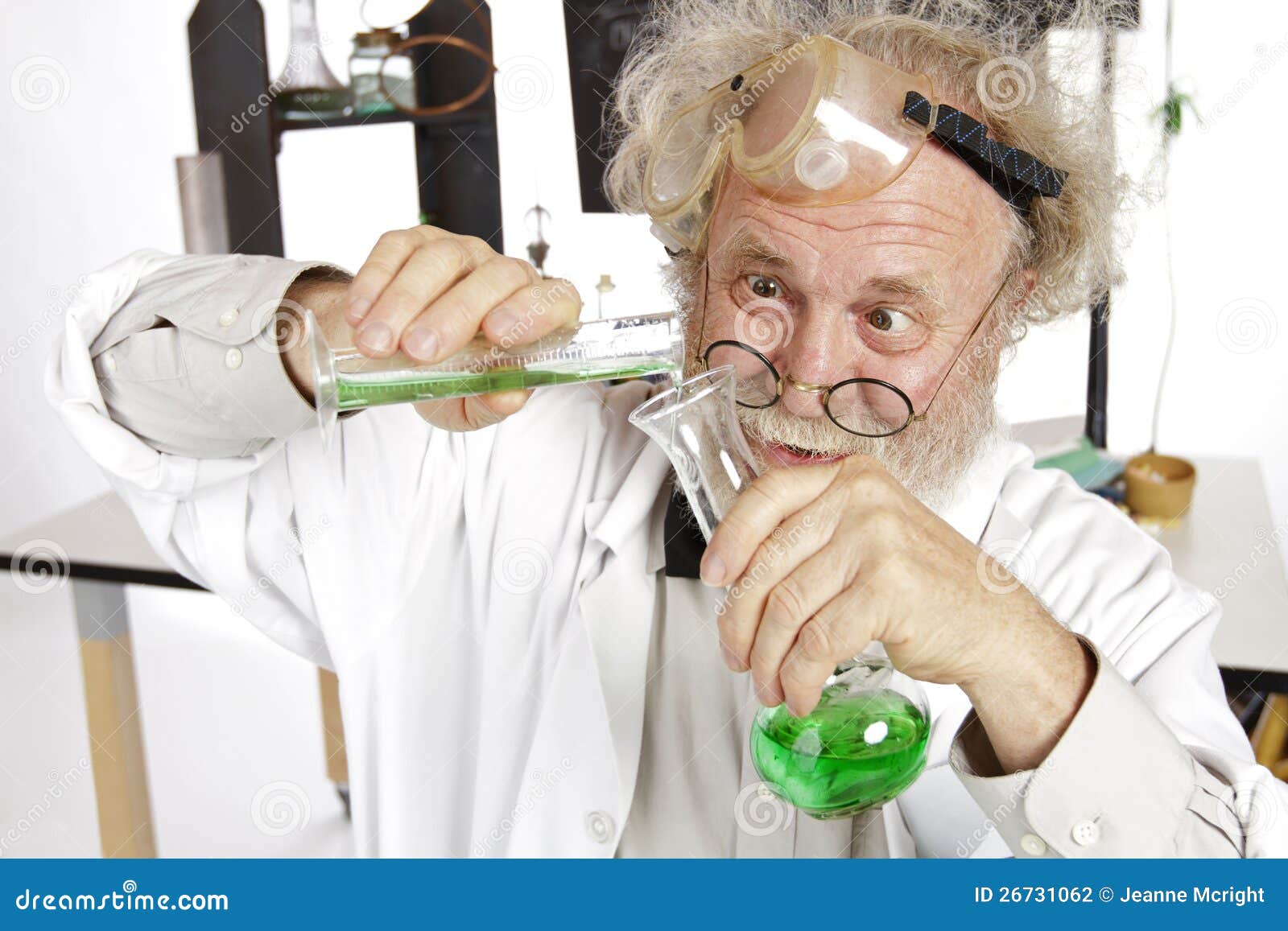 Mad Scientist Conducts Chemistry Experiment Stock Photography - Image ...