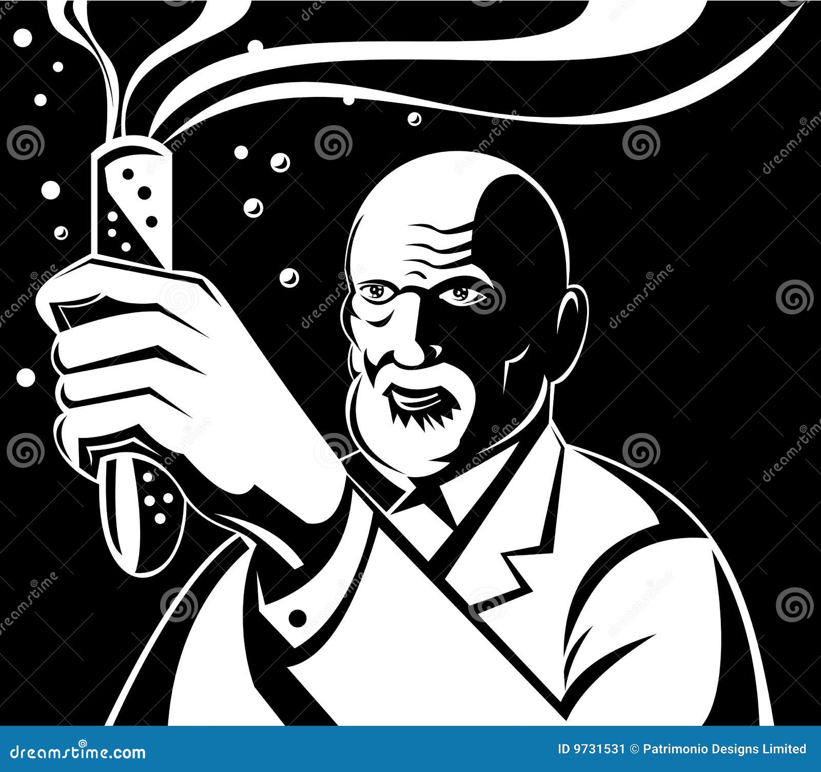 Mad Scientist Holding a Test Tube Stock Vector - Illustration of vector ...
