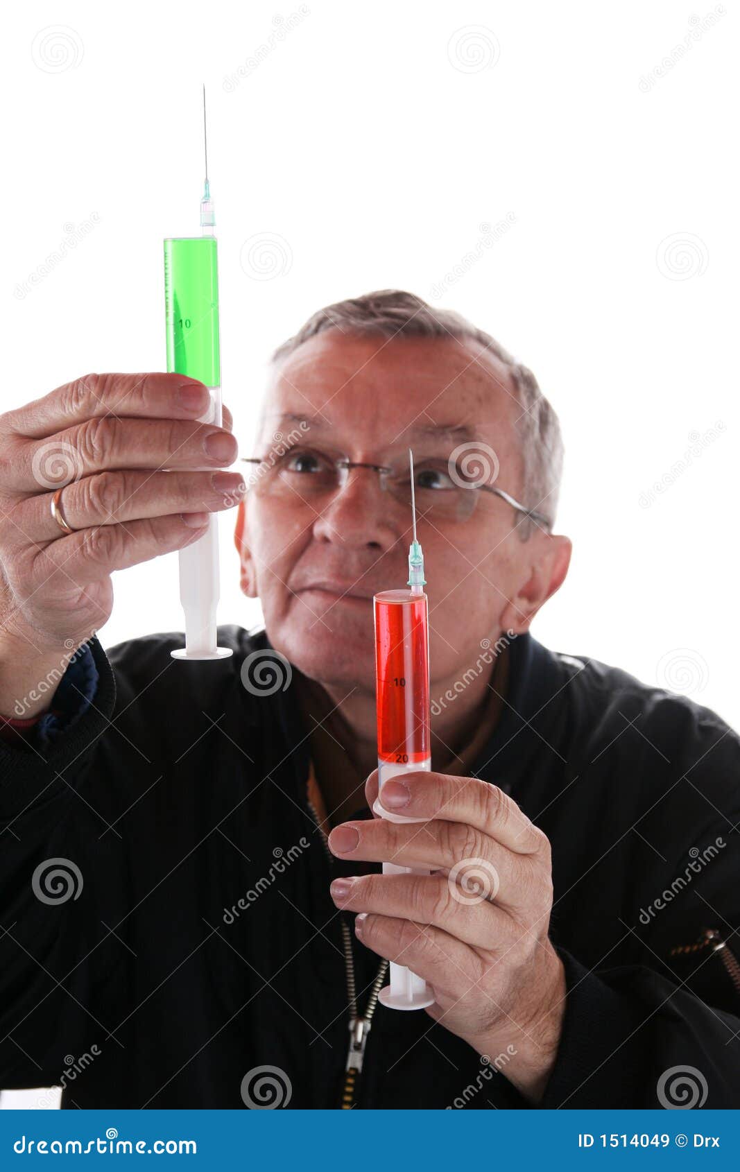 Mad Scientist with Injections Stock Image - Image of inject, blood: 1514049