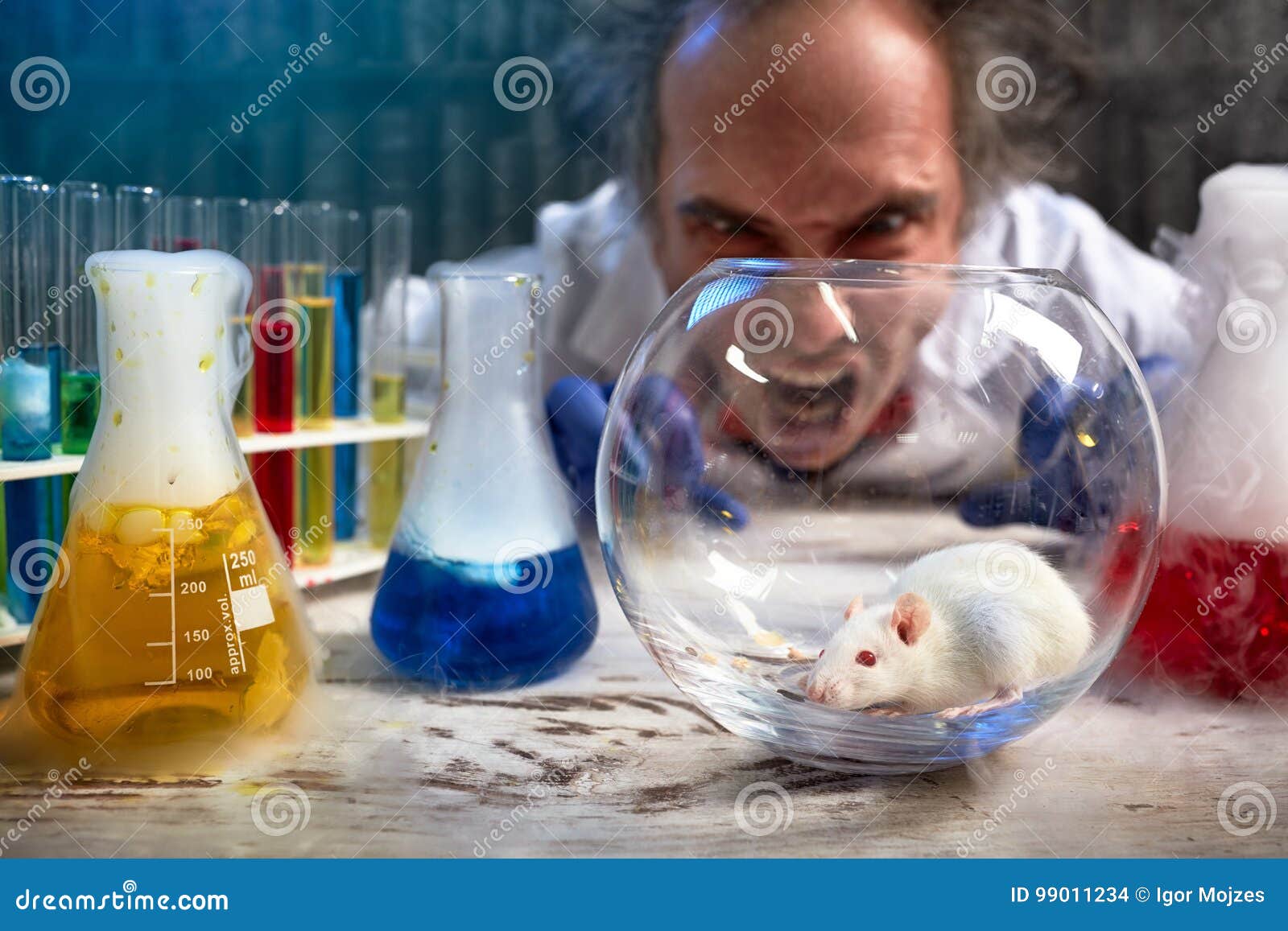 Wacky Scientist With Molecular Structure Model Royalty-Free Stock Photo ...