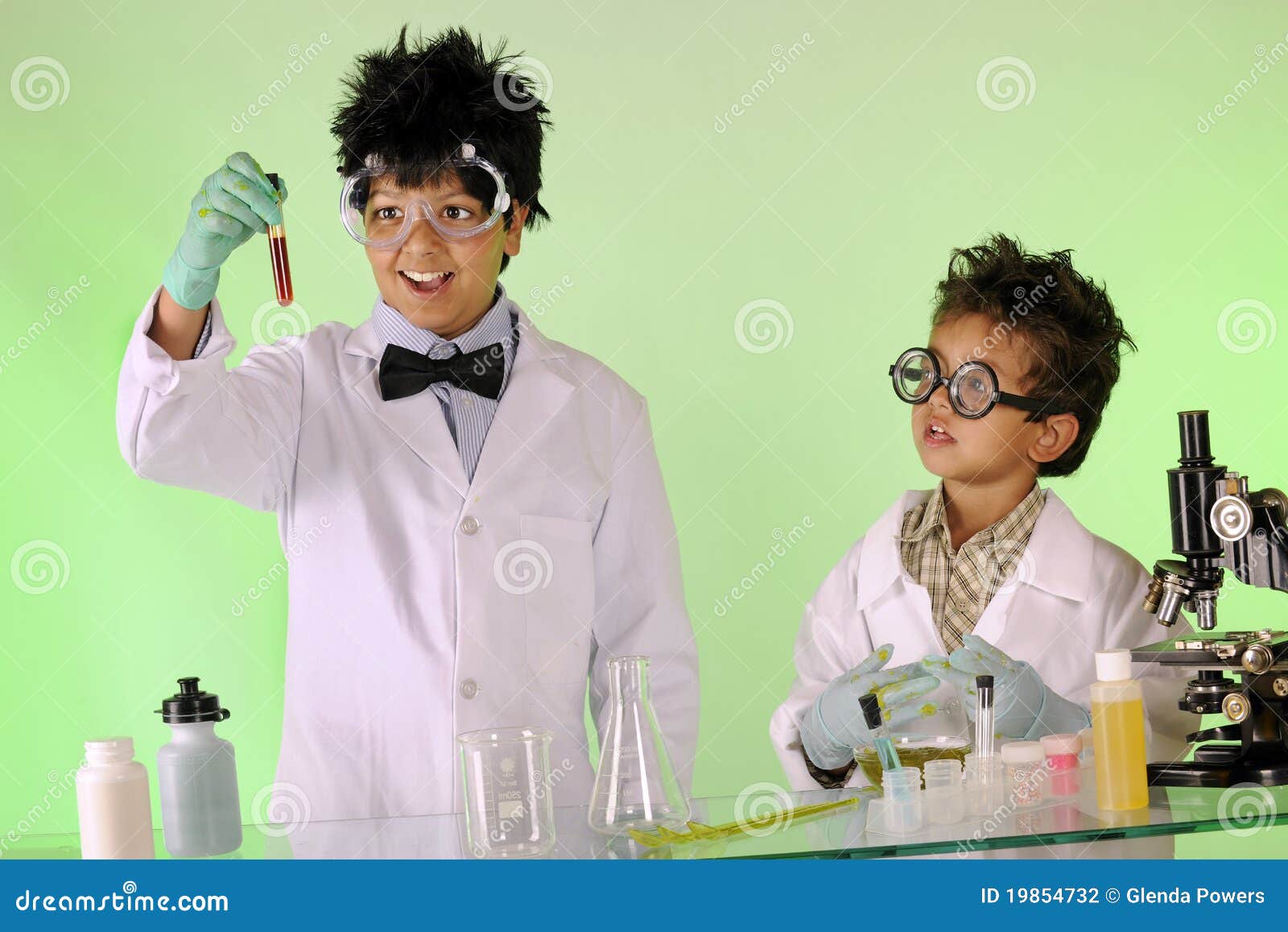 Mad Scientists at Work stock photo. Image of glasses - 19854732