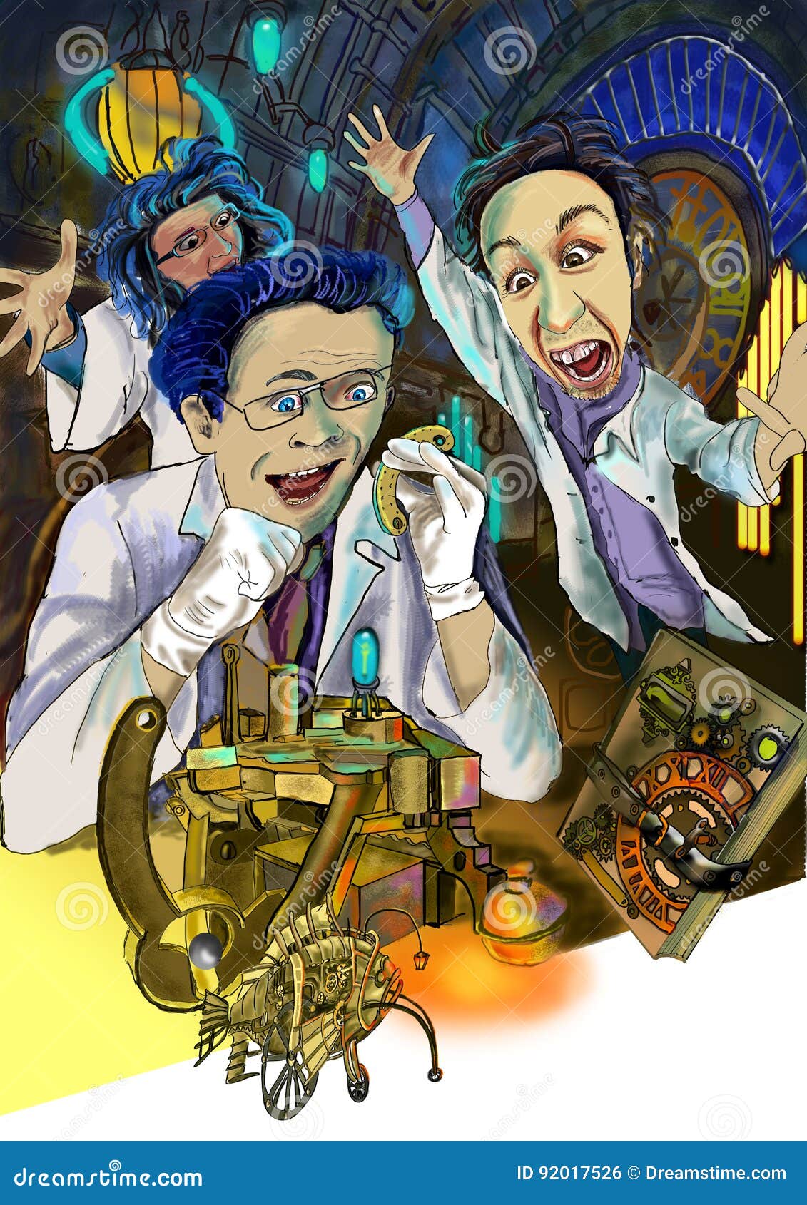 Mad Scientists Working at the Laboratory Stock Illustration ... Mad Scientists Working at the Laboratory Stock Illustration ...