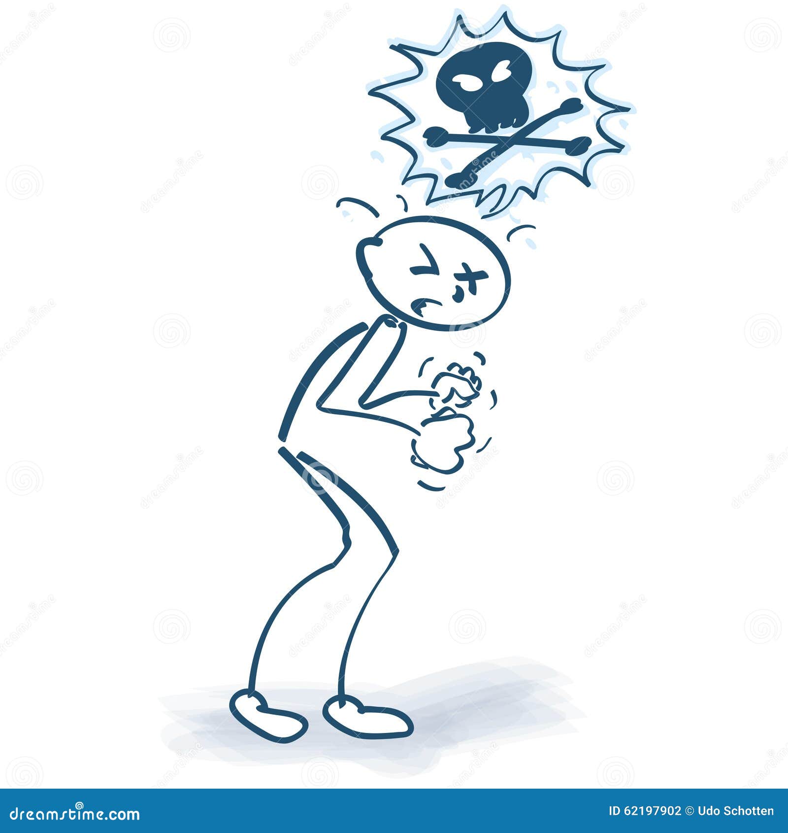 Angry Stick Figure Vector Illustration. Hand Drawn Upset Outburst ...