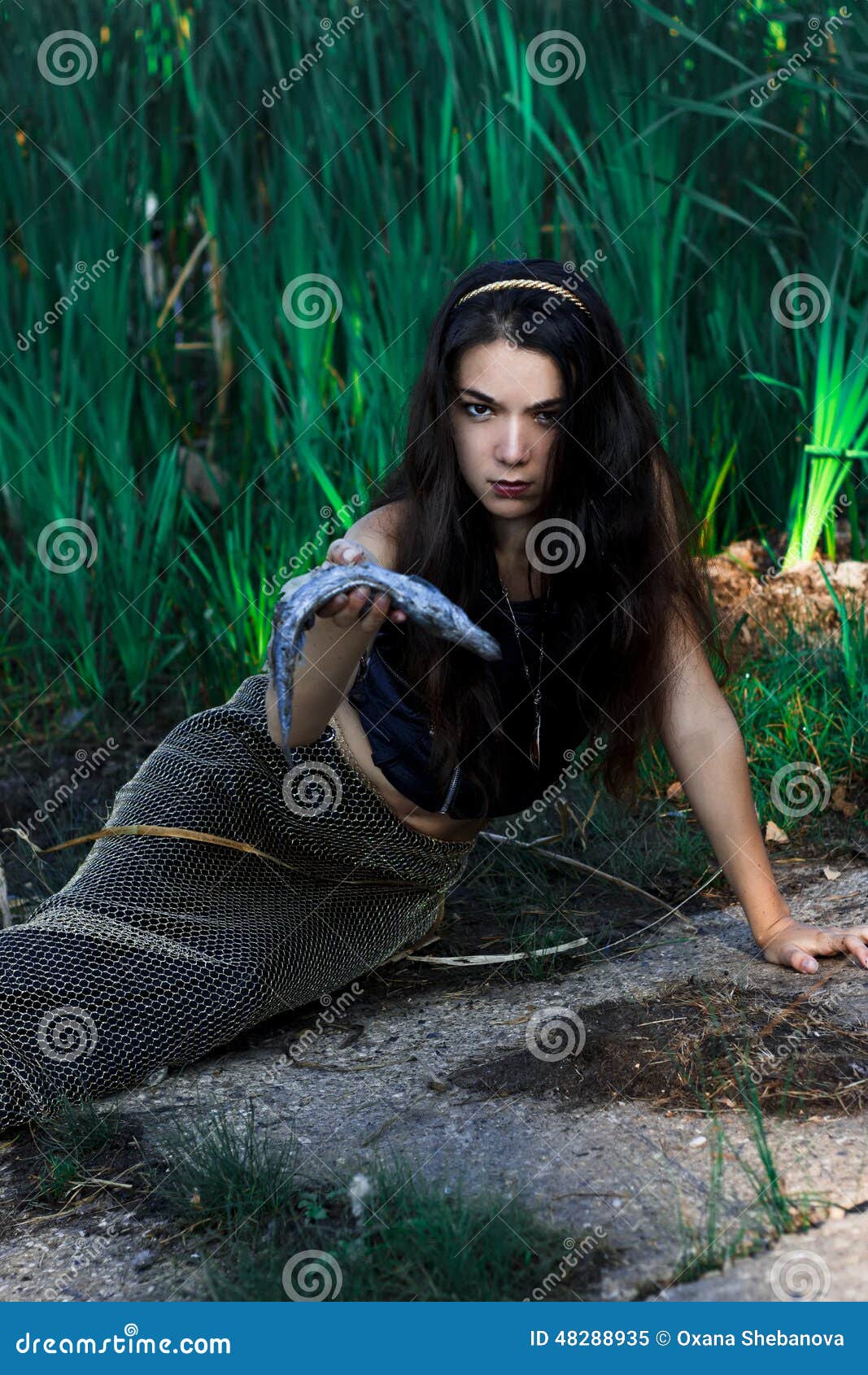 Mad Woman Mermaid with Fish Stock Image - Image of beautiful ...