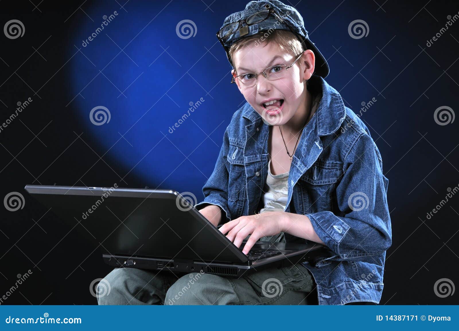 Mad Young Hacker stock image. Image of glasses, study - 14387171