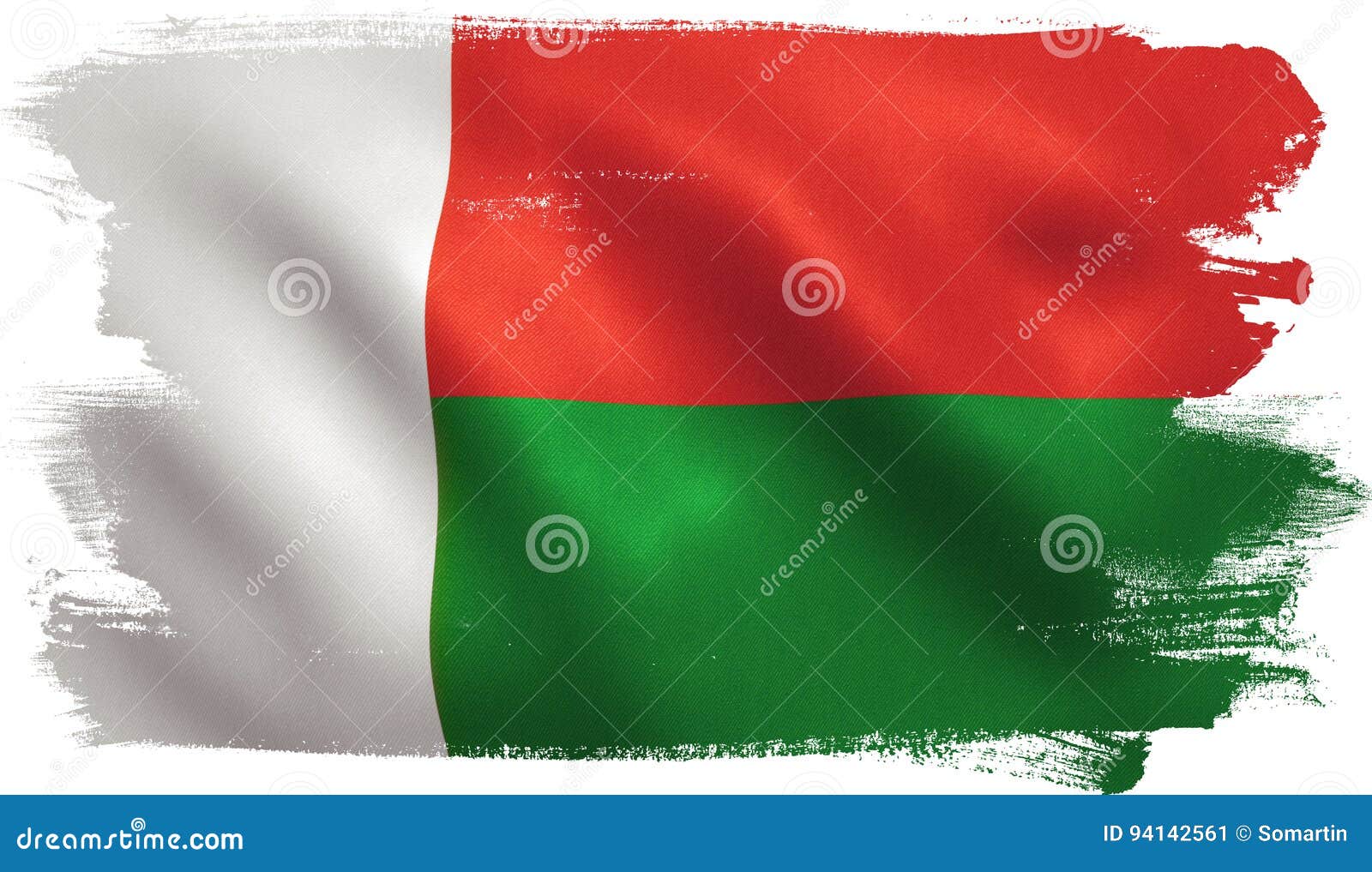 Madagascar Flag Vector Illustration On White Background. Madagascar ...