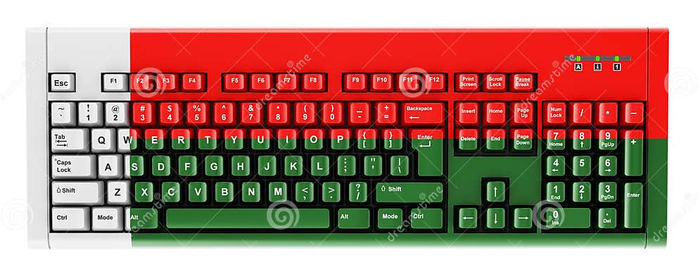 Madagascar Flag Painted on Computer Keyboard. 3D Rendering Stock ...