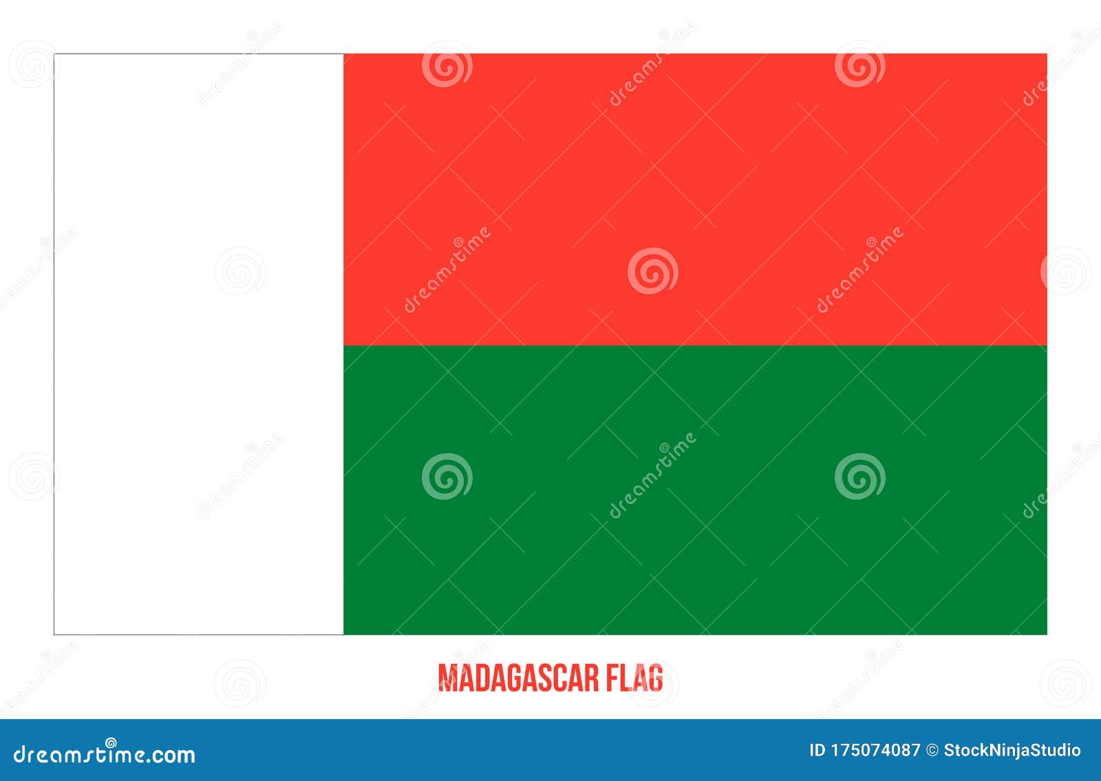Madagascar Flag Vector Illustration on White Background. Madagascar ...