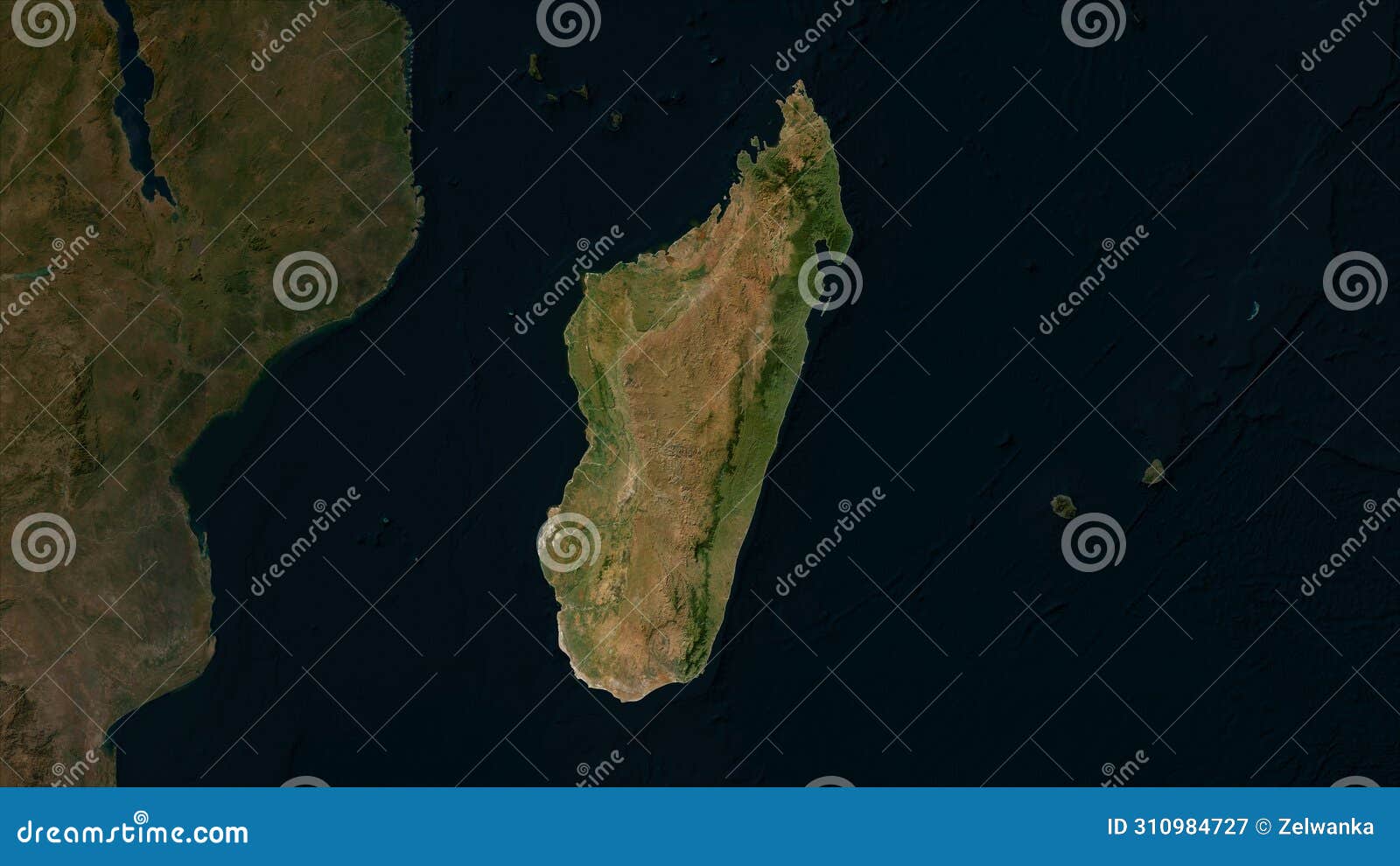Madagascar Highlighted. Low-res Satellite Stock Illustration ...