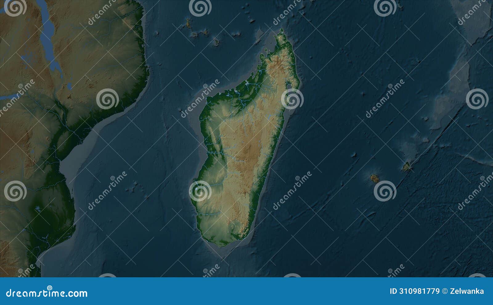 Madagascar Highlighted On A White Simplified 3D World Map. Digital 3D ...