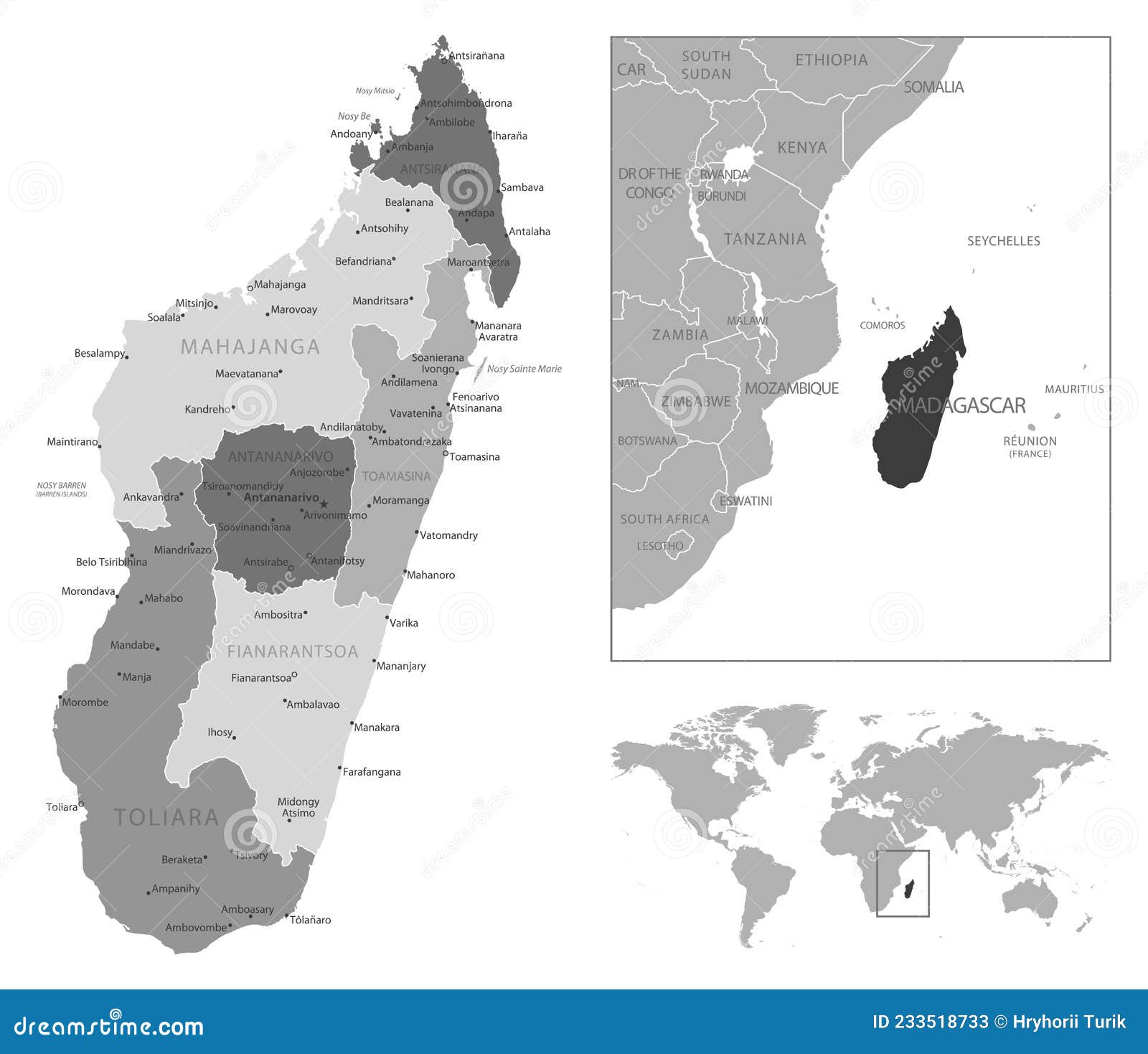 Madagascar Map. Black Silhouette Country Map Isolated On White ...