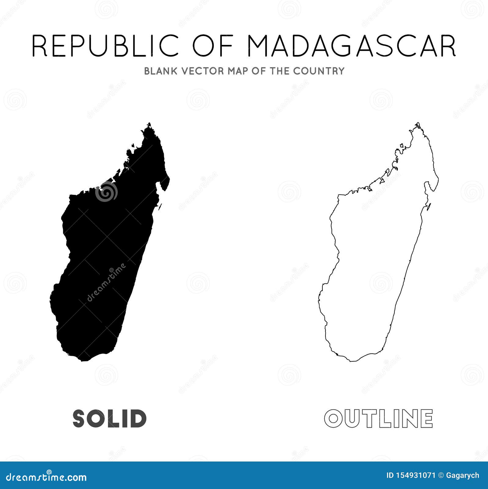 Madagascar map. stock vector. Illustration of africa - 154931071