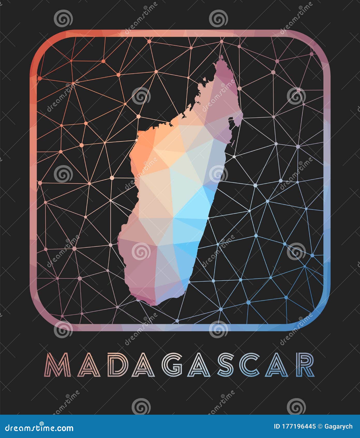 Madagascar map design. stock vector. Illustration of icon - 177196445