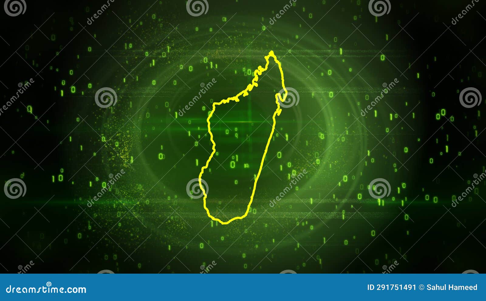 Madagascar Map on Digital Background Stock Illustration - Illustration ...