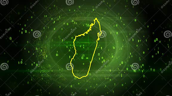 Madagascar Map on Digital Background Stock Illustration - Illustration ...