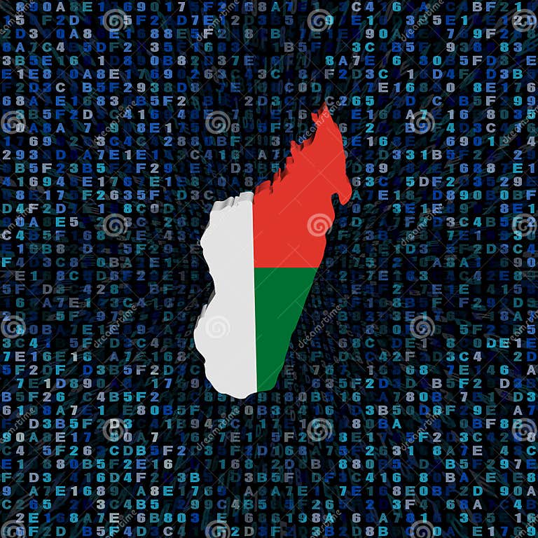 Madagascar Map Flag on Hex Code Illustration Stock Illustration ...