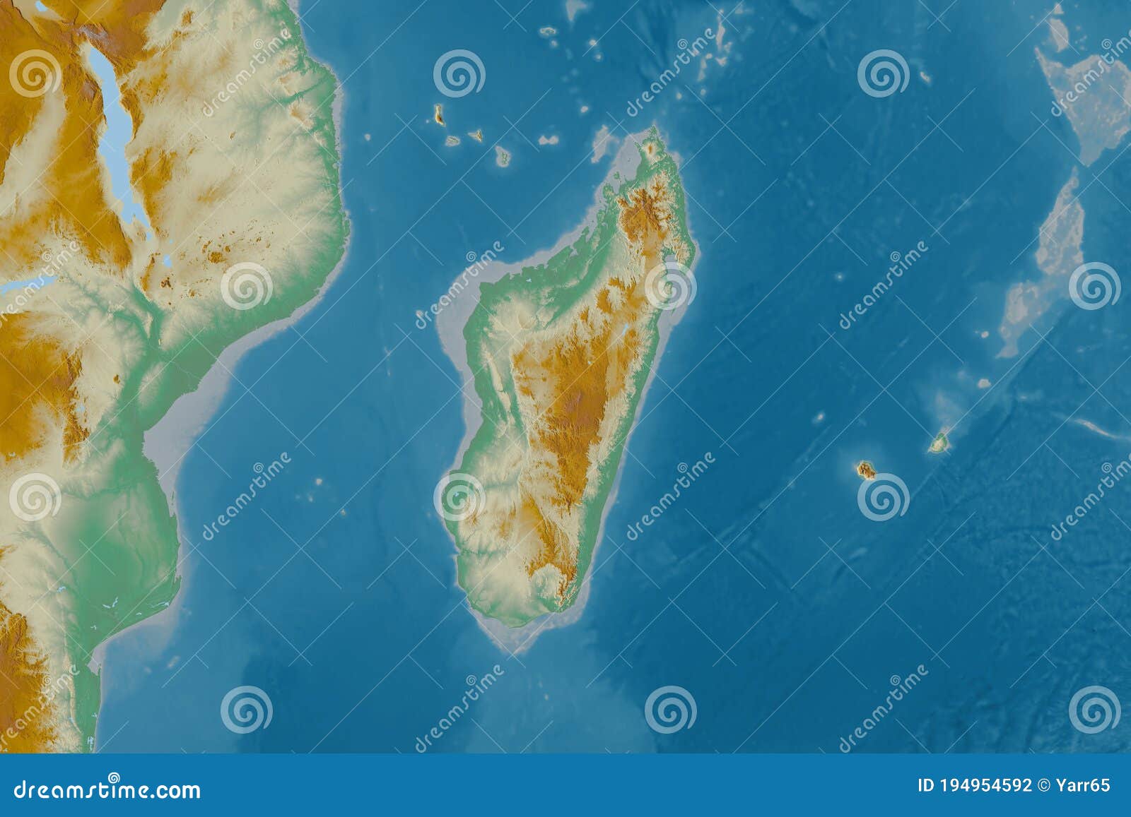 Madagascar Neighbourhood. Relief Stock Illustration - Illustration of ...