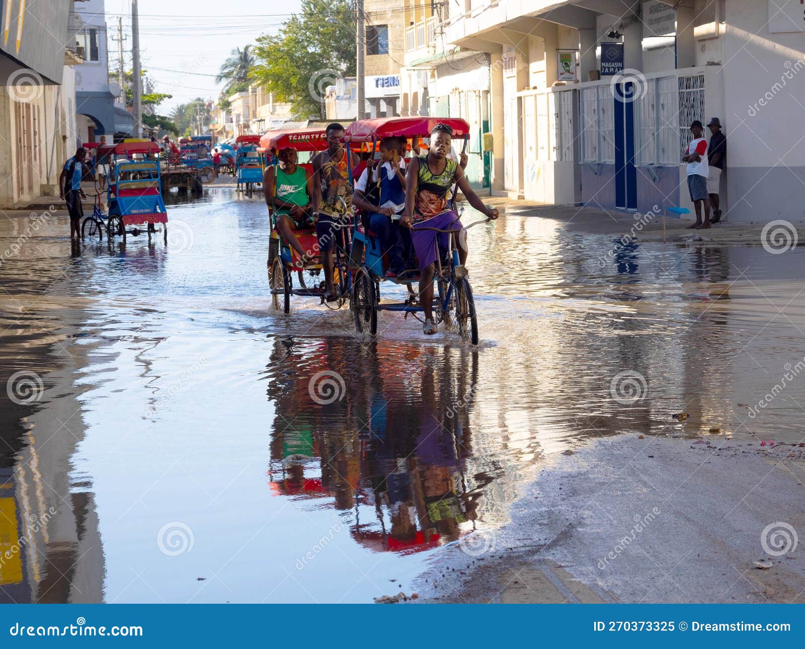Difficult Work of a Rickshaw in Puddles after Rain. November 21, 2022 ...