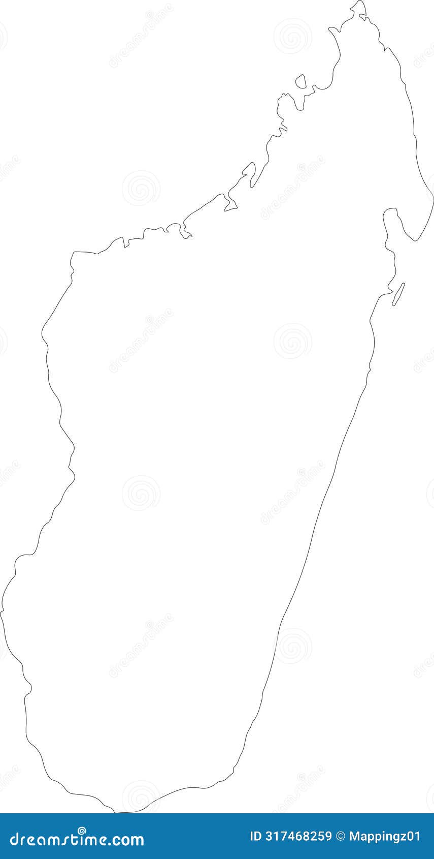 Madagascar outline map stock illustration. Illustration of geography ...