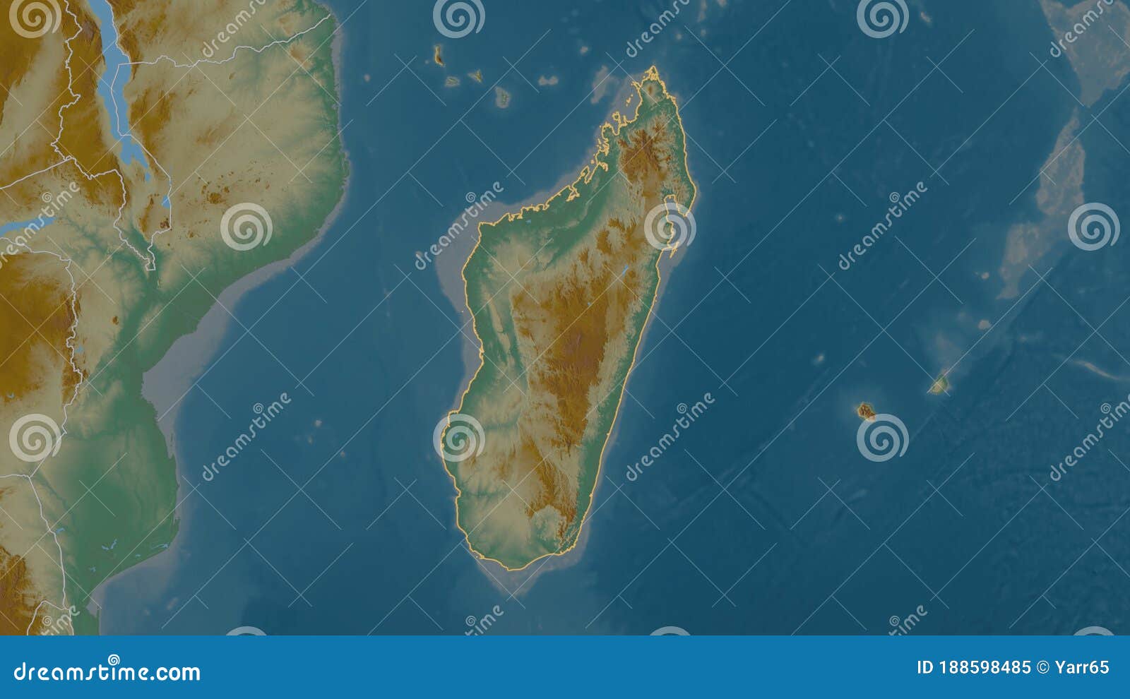 Madagascar - Overview. Relief Stock Illustration - Illustration of view ...
