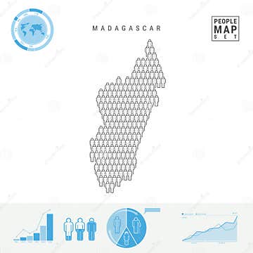 Madagascar People Icon Map. Stylized Vector Silhouette of Madagascar ...