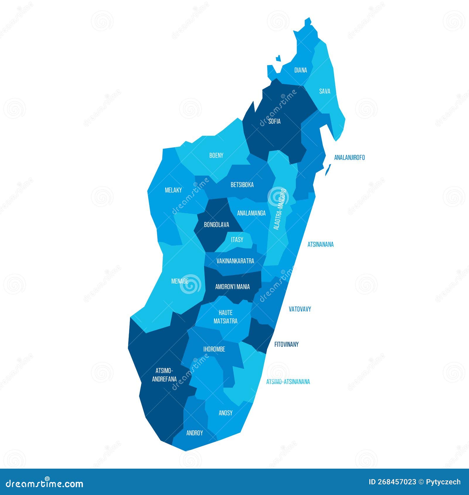 Madagascar Political Map of Administrative Divisions Stock Vector ...