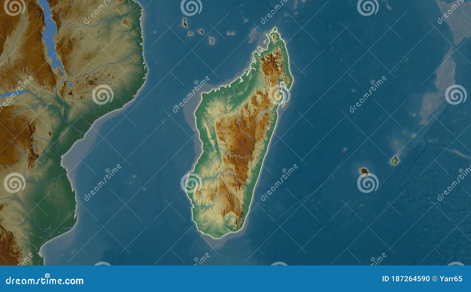 Madagascar - Relief. Composition Stock Illustration - Illustration of ...