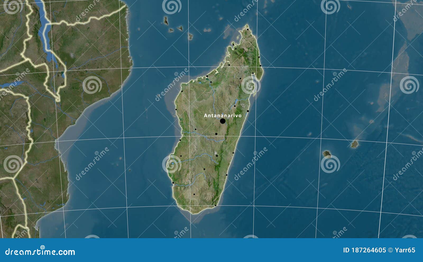 Madagascar - Satellite. Composition, Borders Stock Illustration ...