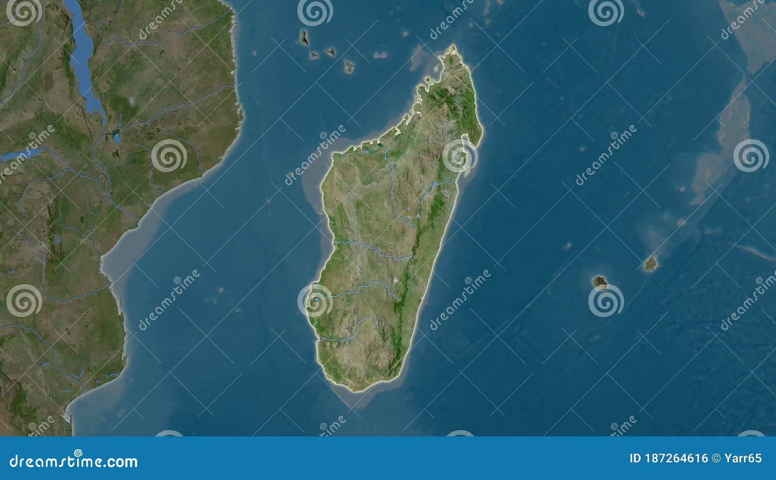 Madagascar - Satellite. Composition Stock Illustration - Illustration ...