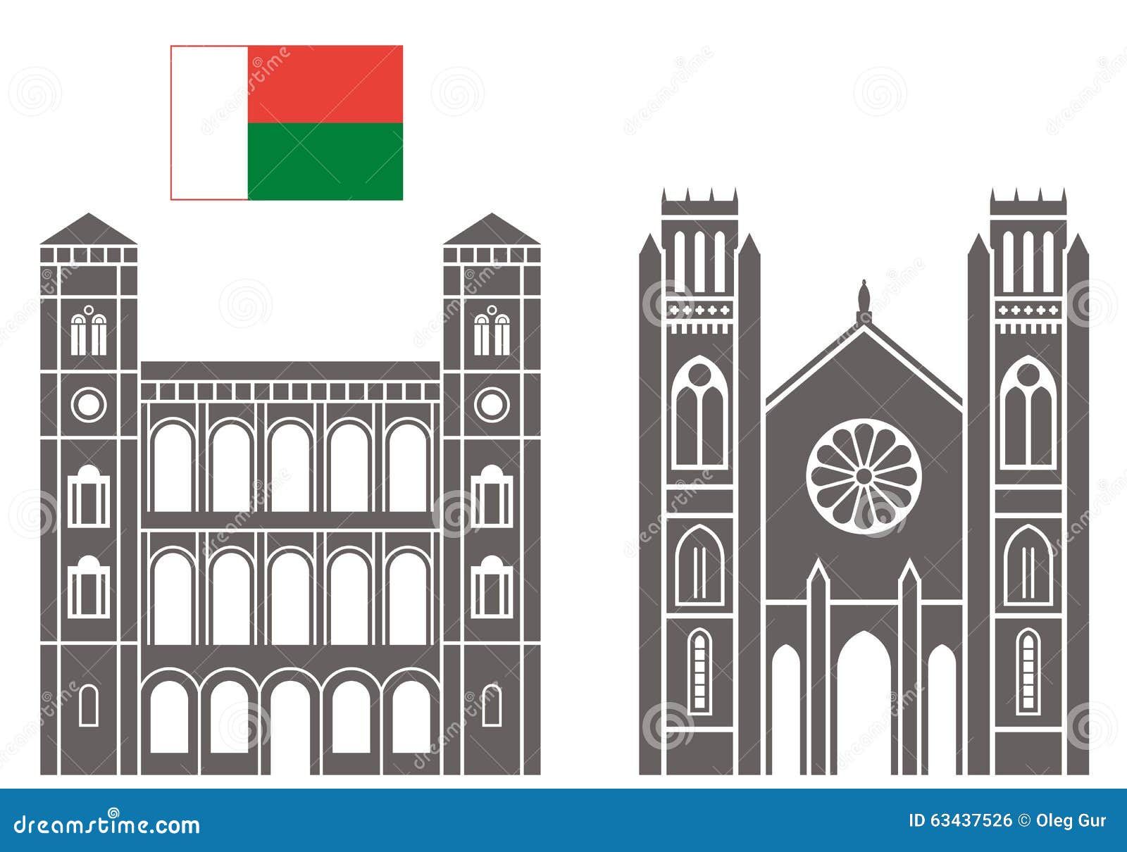 Madagascar. Set stock vector. Illustration of silhouette - 63437526