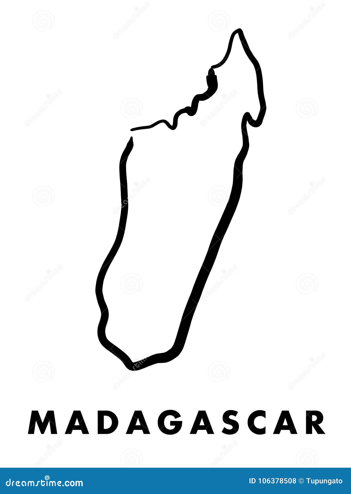 Madagascar Map Outline Vector Illustration | CartoonDealer.com #106378508