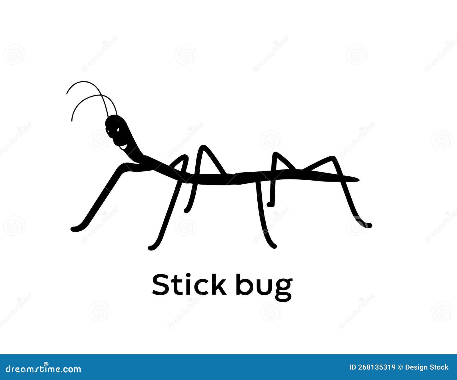 Stick Bug Isolated Vector Silhouettes Stock Illustration - Illustration ...