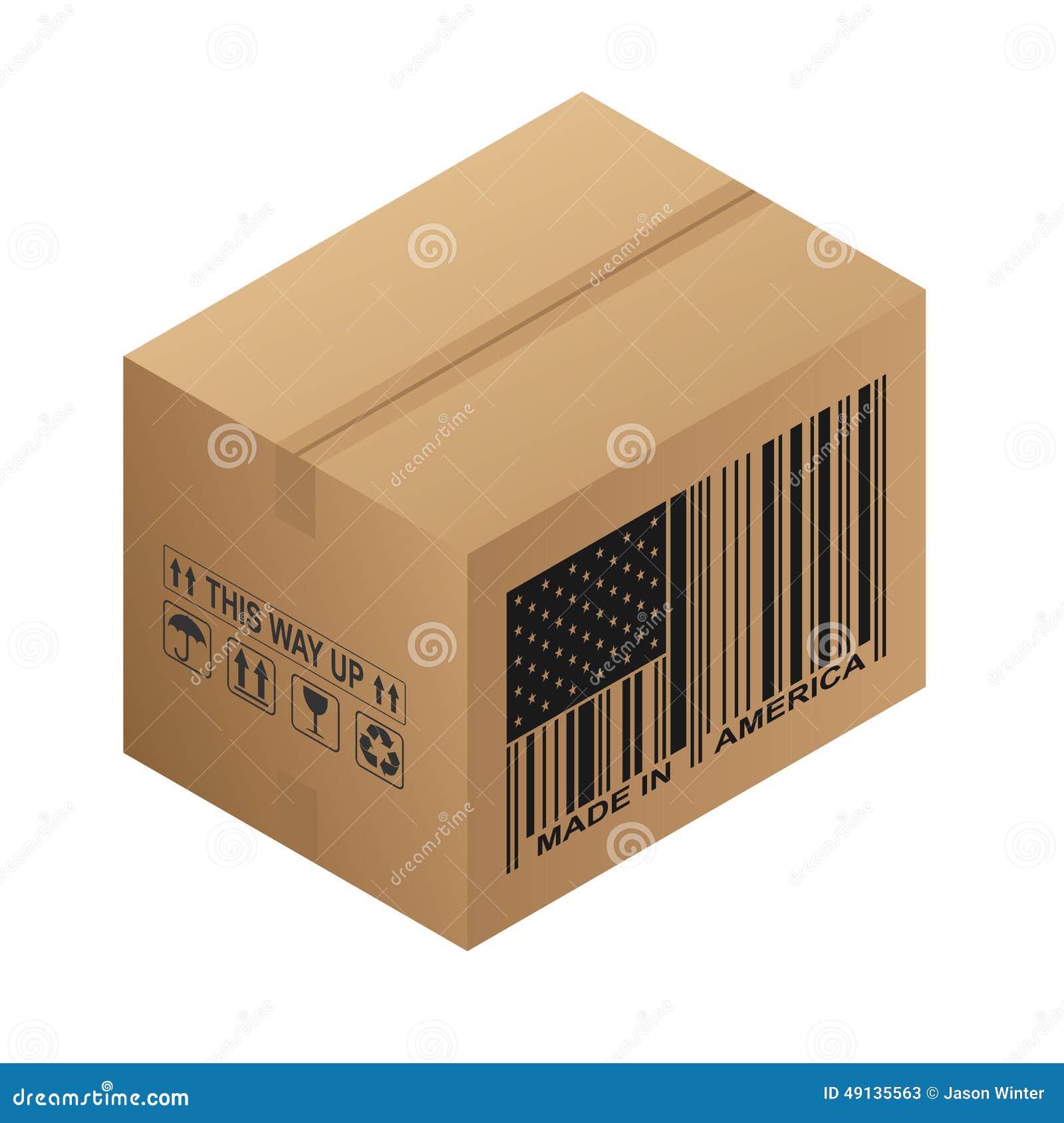 Made in America Box stock vector. Illustration of manufactured - 49135563